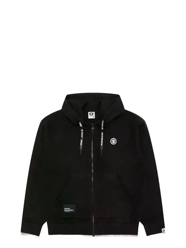 AAPE BY *A BATHING APE Logo-patch Zip-up Hoodie - Black