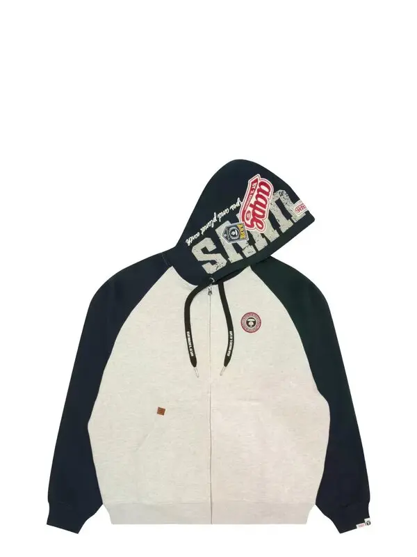 AAPE BY *A BATHING APE Logo-patch Raglan-sleeve Hoodie - Grey