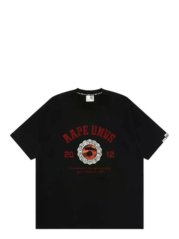 AAPE BY *A BATHING APE Aapeunvs Moonface Graphic-print Logo-patch T-shirt - Black