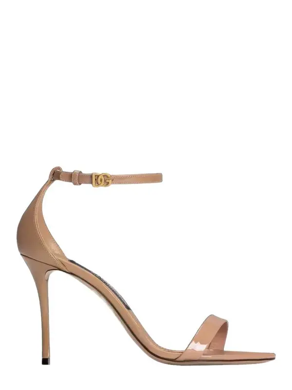 Dolce & Gabbana Patent-leather Sandals - Neutrals