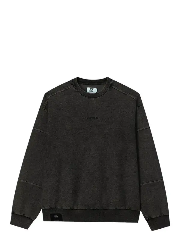 Izzue Logo-embroidered Acid-wash Sweater - Grey