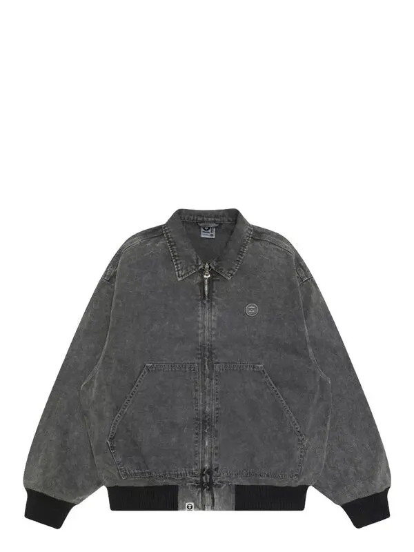 AAPE BY *A BATHING APE Aapenow Logo-embroidered Zip-up Jacket - Grey