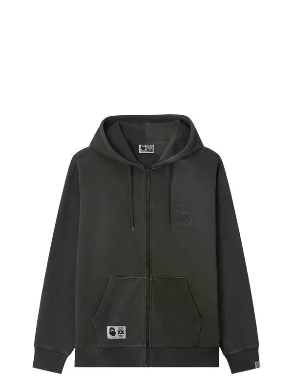 FINGERCROXX Logo-patch Zip-up Hoodie - Grey