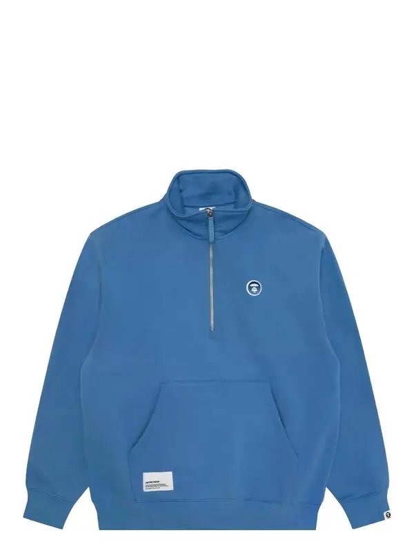 AAPE BY *A BATHING APE Logo-embroidered Half-zip Sweater - Blue