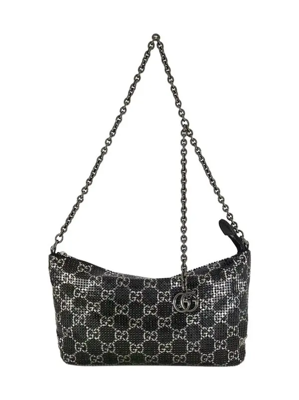 Gucci Gg-pattern Chain Shoulder Bag - Black