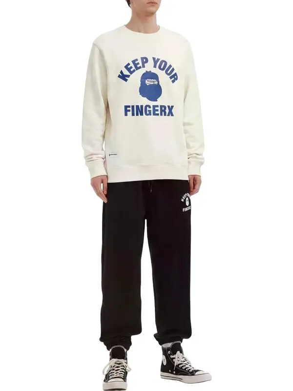 FINGERCROXX Graphic-print Cotton Sweatshirt - Neutrals