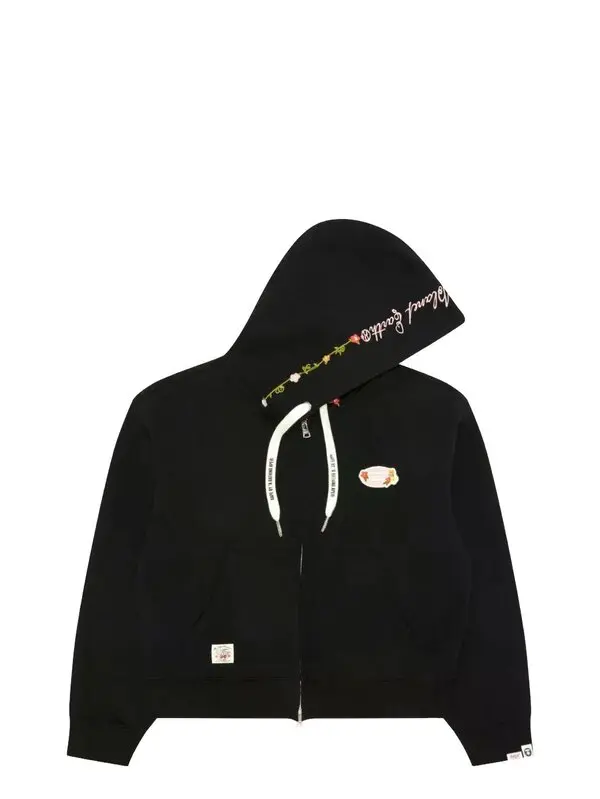 AAPE BY *A BATHING APE Floral-patch Zip-up Hoodie - Black