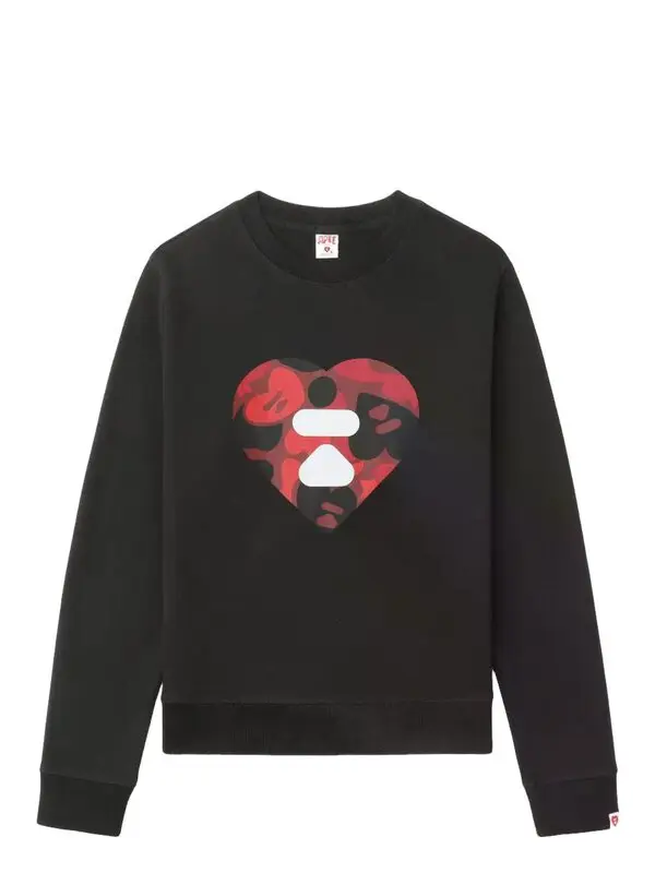 AAPE BY *A BATHING APE Camo Heart-print Sweater - Black