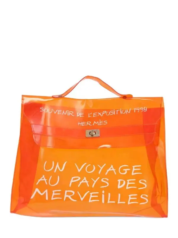 Hermès 1998 Kelly Vinyl Tote Bag - Orange