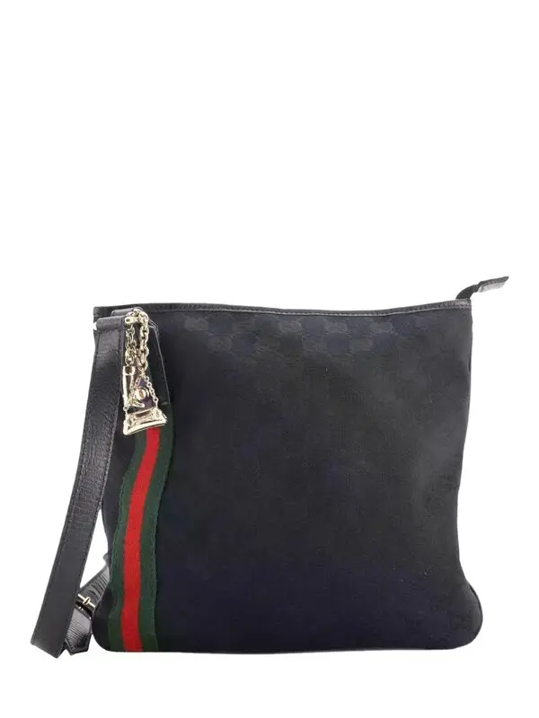 Gucci Jolicoeur Messenger Bag Gg Canvas Crossbody Bag - Black