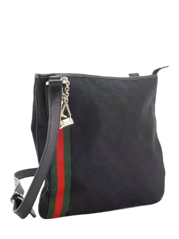 Gucci Jolicoeur Messenger Bag Gg Canvas Crossbody Bag - Black