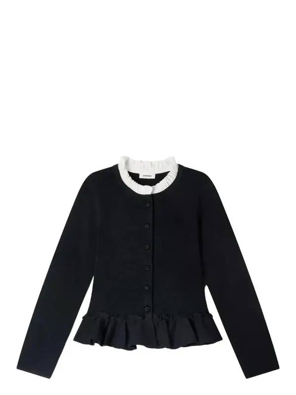 Sandro Victorian Collar Cardigan - Black