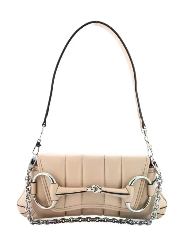 Gucci Horsebit Chain Vertical Quilted Leather Small Shoulder Bag - Pink