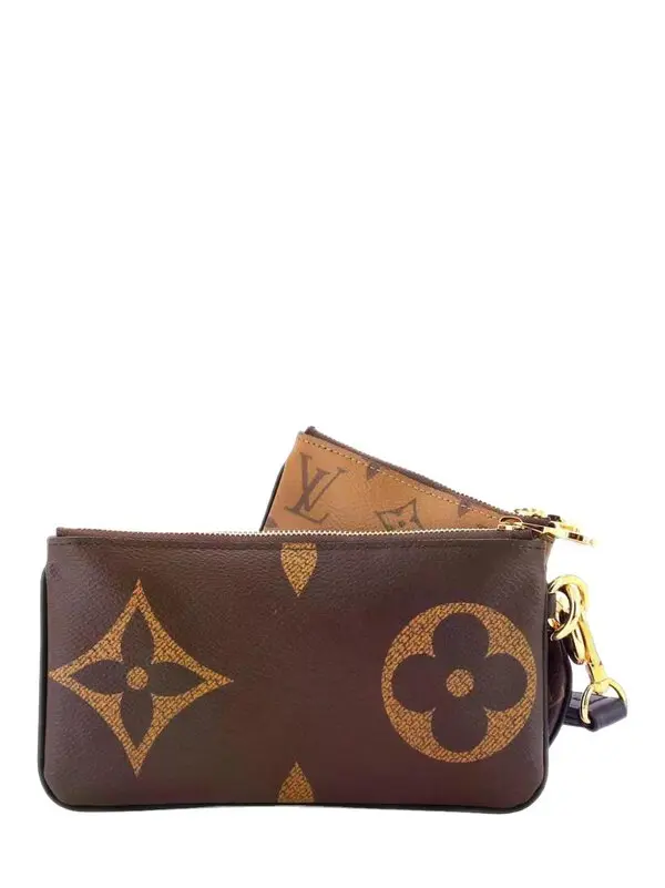 LOUIS VUITTON Trio Pouch Set Reverse Monogram Giant Clutch Bag - Brown