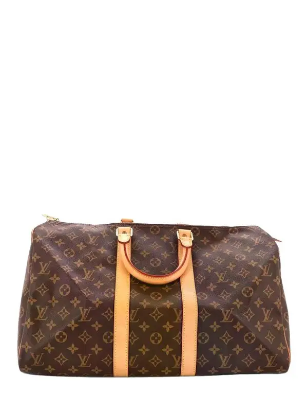 LOUIS VUITTON Keepall Bag Monogram Canvas 45 Satchel - Brown