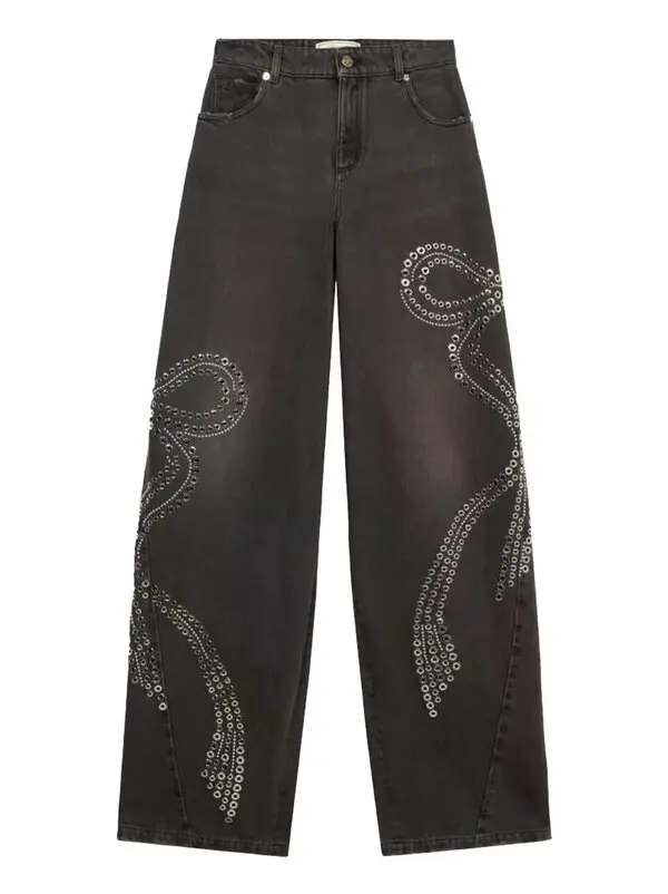 Blumarine Embellished Studded Jeans - Grey
