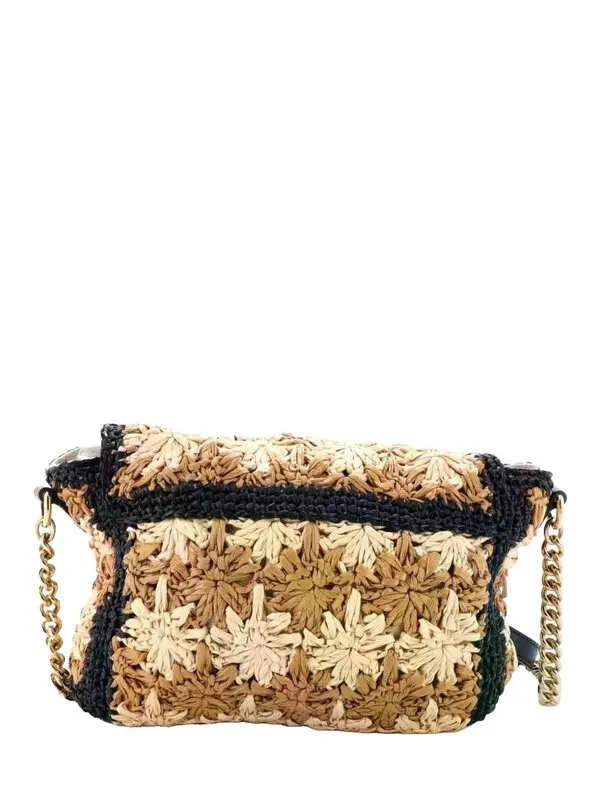 Gucci Gg Marmont Flap Bag Raffia Small Shoulder Bag - Neutrals