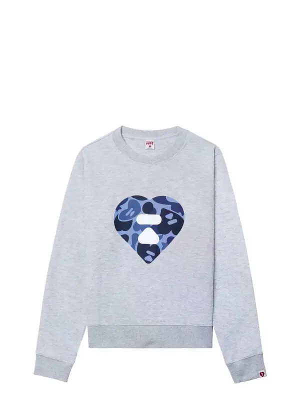 AAPE BY *A BATHING APE Camo-heart Sweatshirt - Grey
