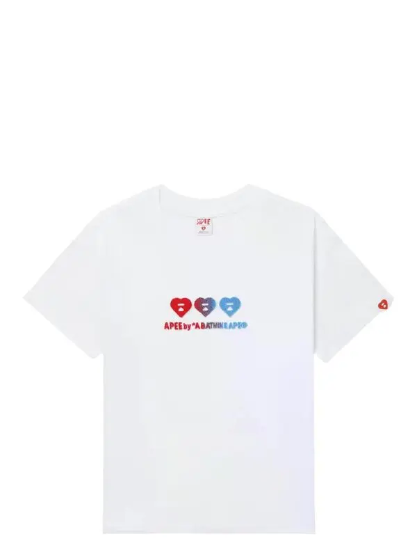 AAPE BY *A BATHING APE Logo-embroidered T-shirt - White