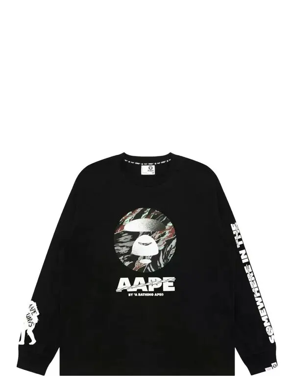 AAPE BY *A BATHING APE Logo-print Long-sleeve T-shirt - Black
