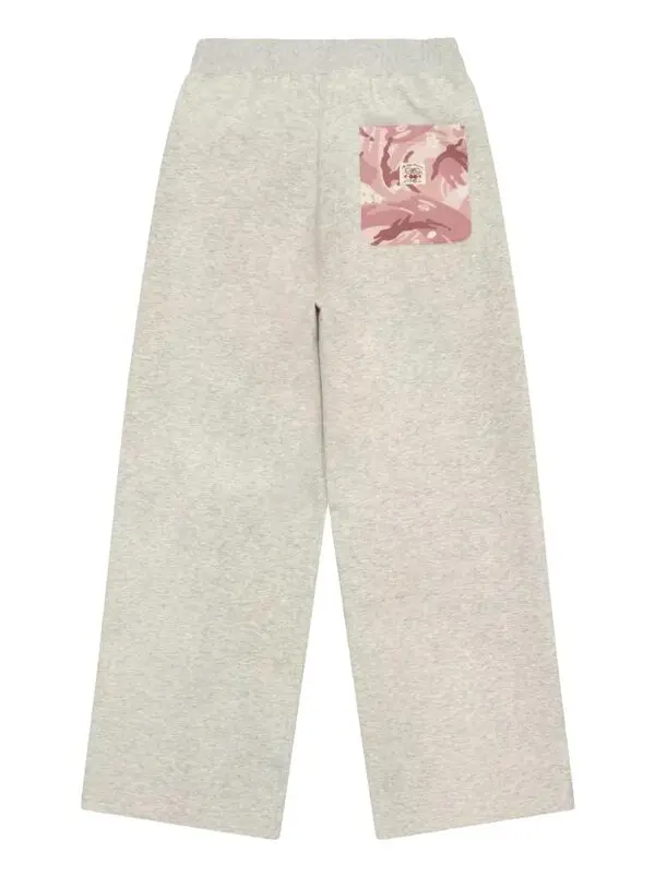 AAPE BY *A BATHING APE Moonface Floral-embroidered Track Pants - Grey
