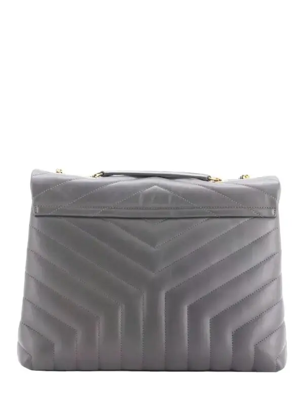 Saint Laurent Loulou Matelasse Chevron Leather Medium Shoulder Bag - Grey