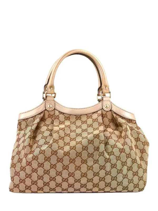 Gucci Sukey Gg Canvas With Leather Medium Tote Bag - Gold