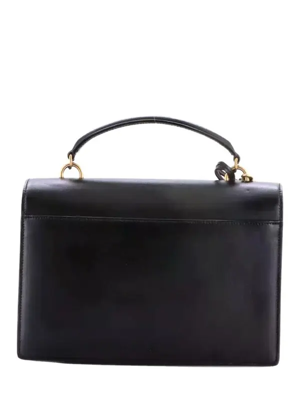 Saint Laurent Sunset Top Handle Leather Medium Shoulder Bag - Black