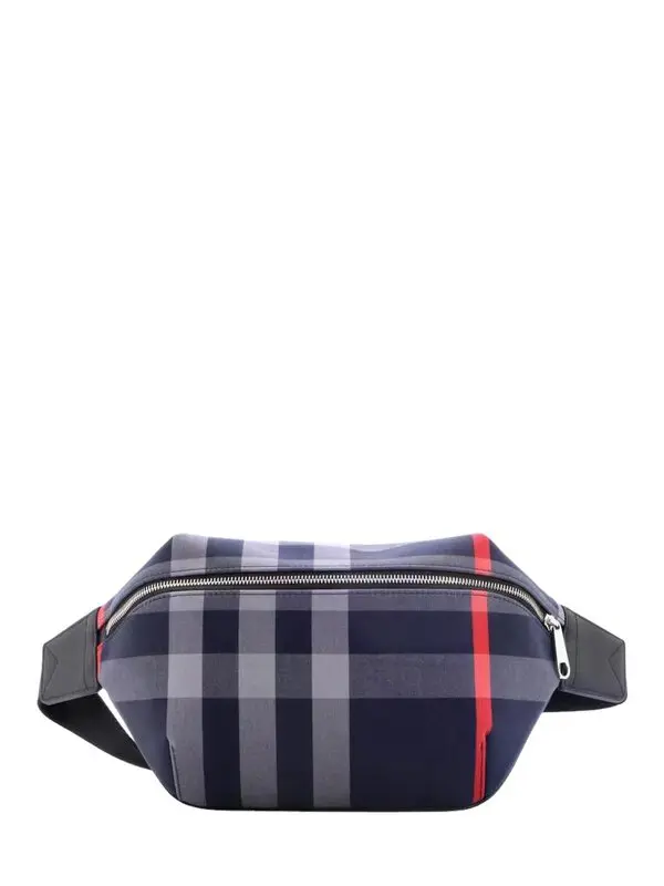 Burberry Sonny House Check Canvas Belt Bag - Blue
