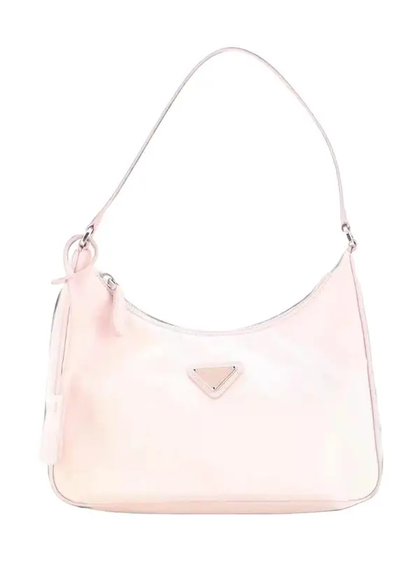 Prada Re-edition 2005 Tessuto With Saffiano Leather Mini Hobo Bag - Pink