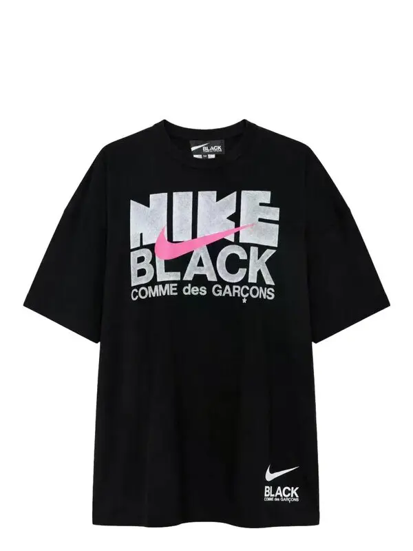 Comme Des Garçons X Nike Logo-print Cotton T-shirt - Black