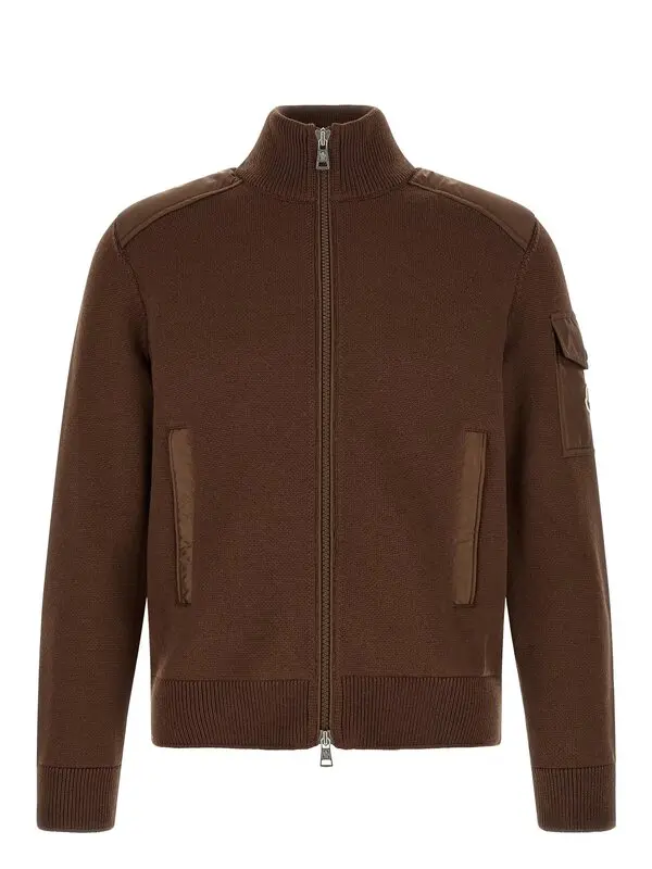 Moncler Padded Cardigan - Brown