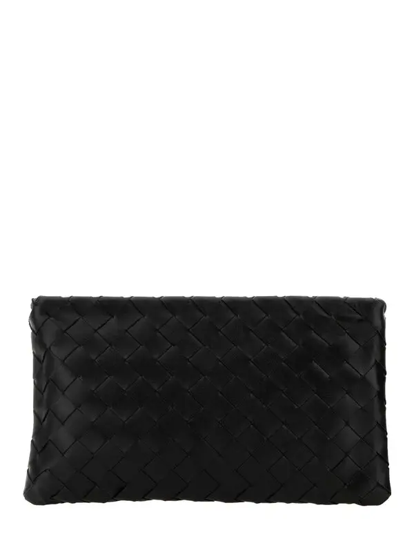 Bottega Veneta Leather Small Clutch - Black