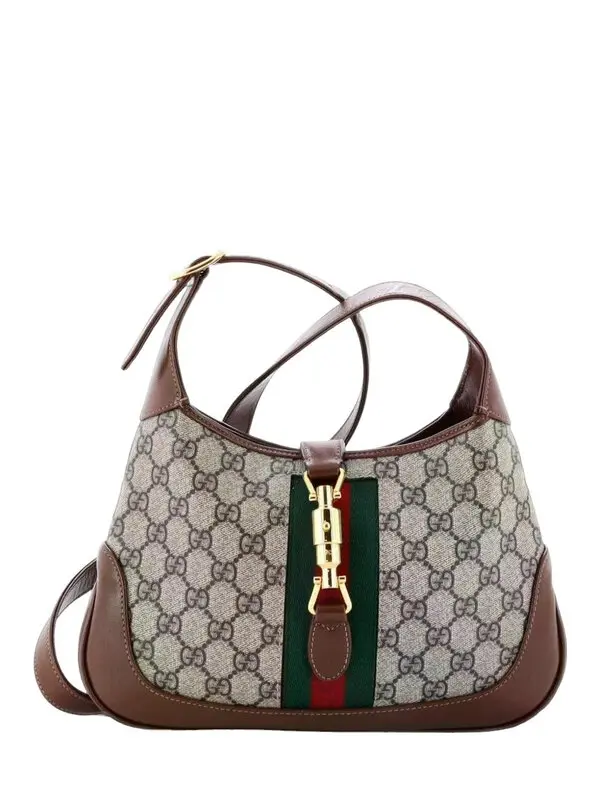 Gucci Jackie 1961 Gg Coated Canvas Small Hobo Bag - Brown