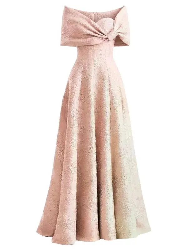 GEMY MAALOUF Off-shoulder Textured Gown - Pink