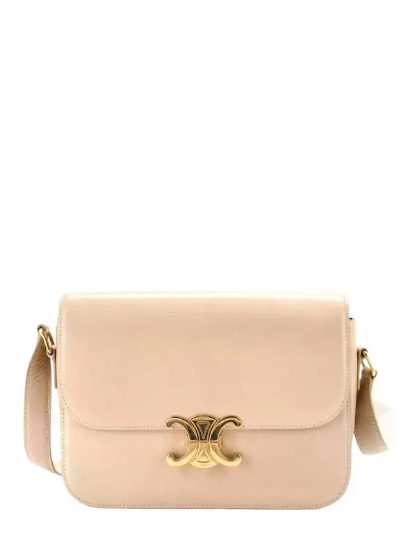 Celine Triomphe Shoulder Bag Smooth Calfskin Medium Crossbody Bag - Neutrals