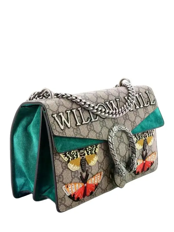 Gucci Dionysus Bag Embroidered Gg Coated Canvas Small Shoulder Bag - Green
