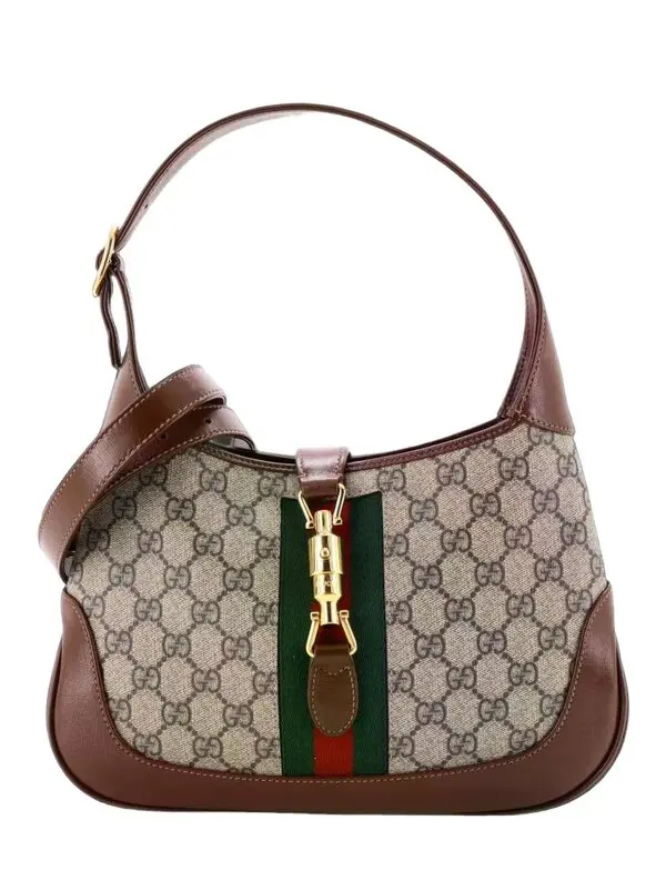 Gucci Jackie 1961 Gg Coated Canvas Small Hobo Bag - Brown