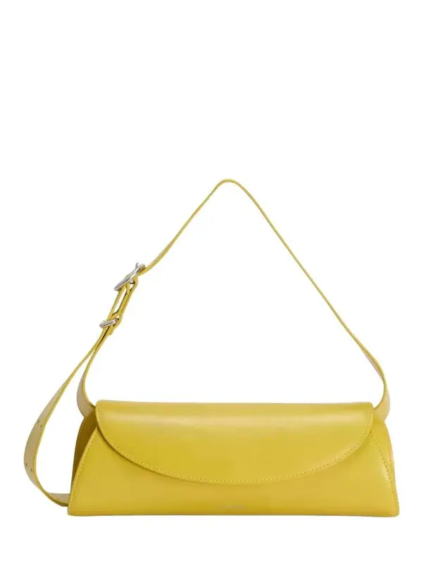JIL SANDER Small Cannolo Leather Shoulder Bag - Yellow