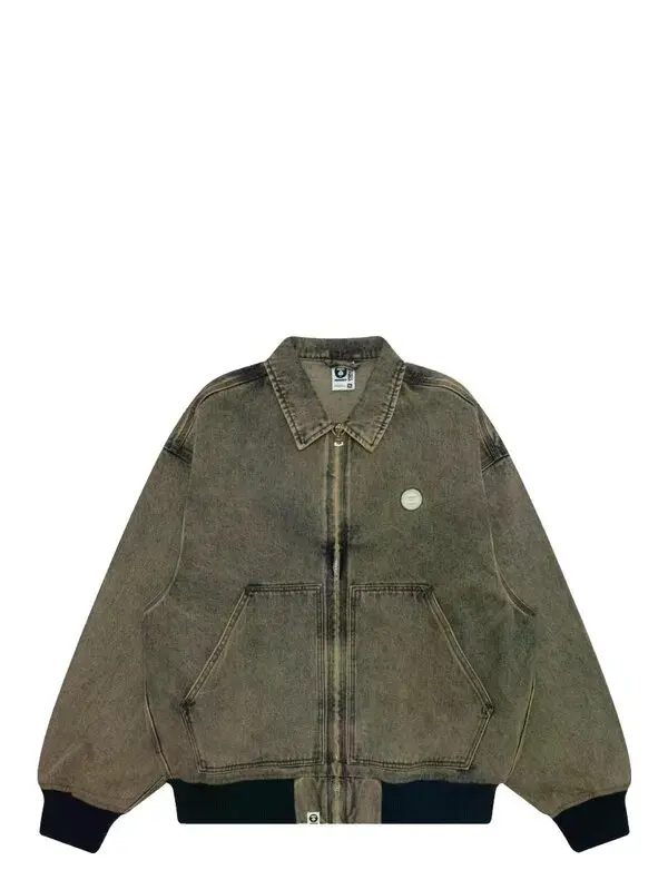 AAPE BY *A BATHING APE Aapenow Acid-wash Logo-embroidered Jacket - Grey