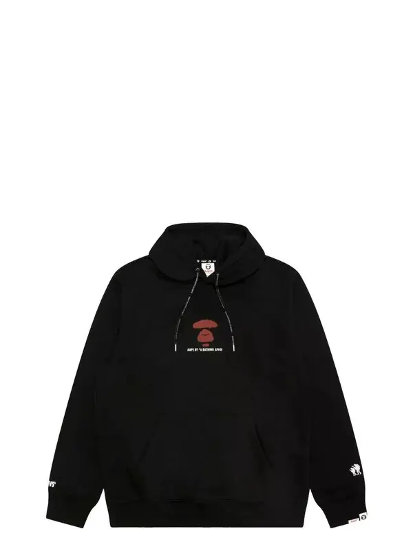 AAPE BY *A BATHING APE Moonface Slogan-print Hoodie - Black