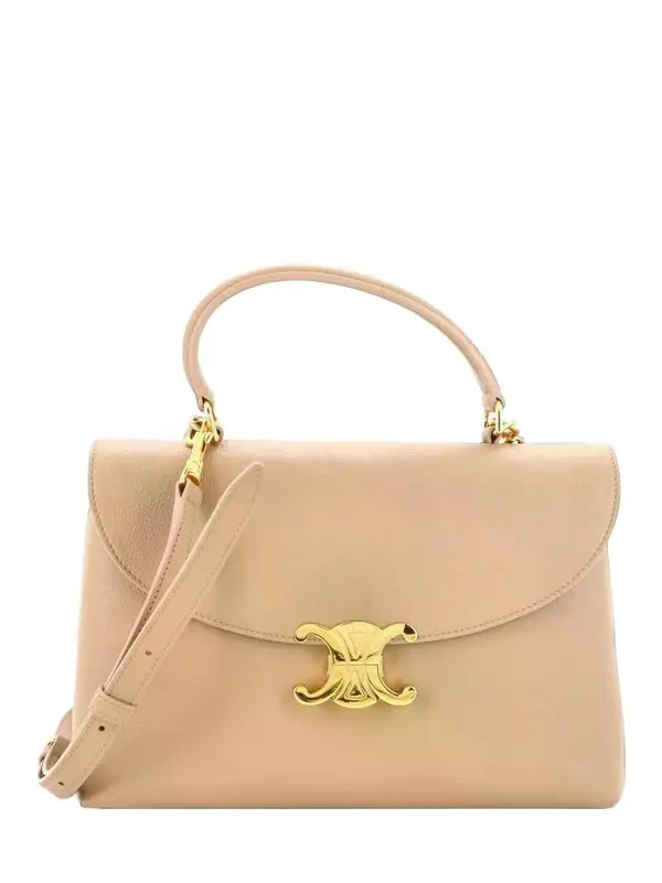 Celine Nino Top Handle Bag Leather Medium Satchel - Neutrals