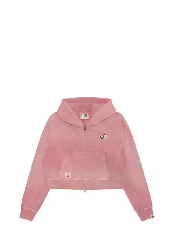 AAPE BY *A BATHING APE Logo-patch Cropped Hoodie - Pink