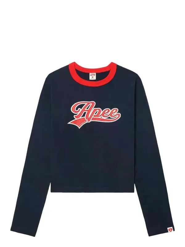 AAPE BY *A BATHING APE Logo-print Long-sleeve T-shirt - Blue
