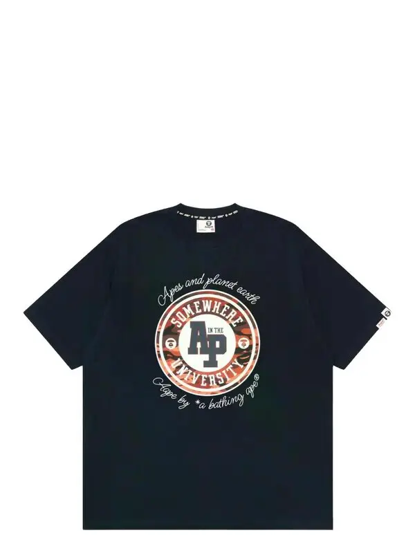 AAPE BY *A BATHING APE Aapeunvs Moonface Logo-print Cotton T-shirt - Blue