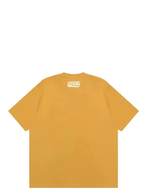 AAPE BY *A BATHING APE Logo-print Cotton T-shirt - Yellow