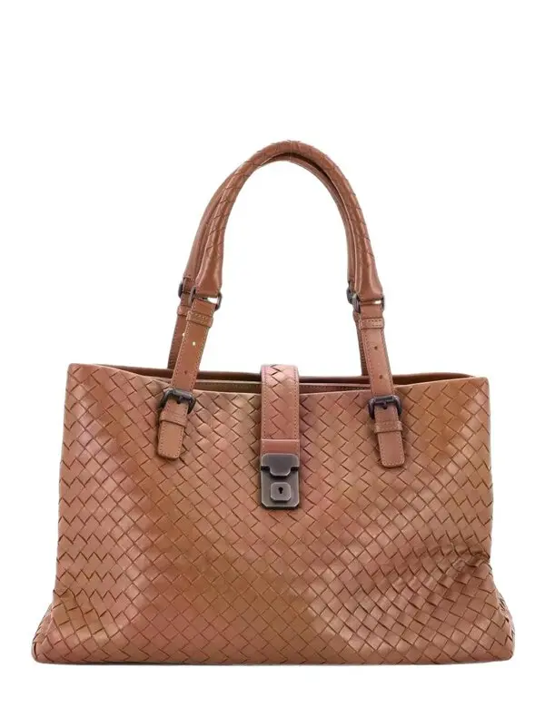 Bottega Veneta Roma Bag Intrecciato Nappa Medium Tote Bag - Brown