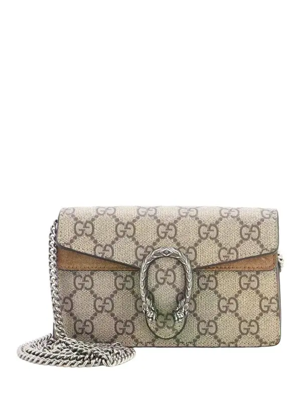 Gucci Dionysus Bag Gg Coated Canvas Super Mini Crossbody Bag - Brown