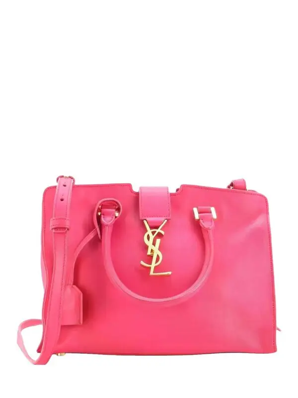 Saint Laurent Monogram Cabas Leather Baby Satchel - Pink