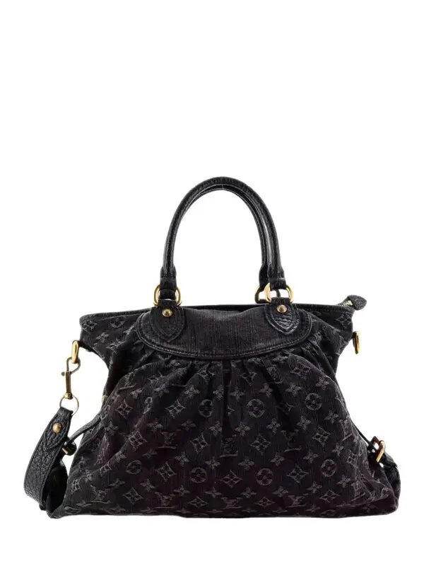 LOUIS VUITTON Neo Cabby Handbag Denim Gm Satchel - Black